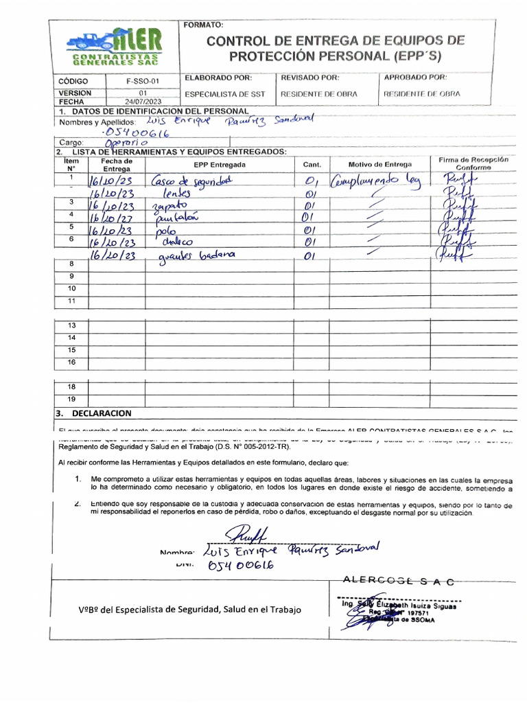 Acta de Entrega EPP Grupo 13 | PDF
