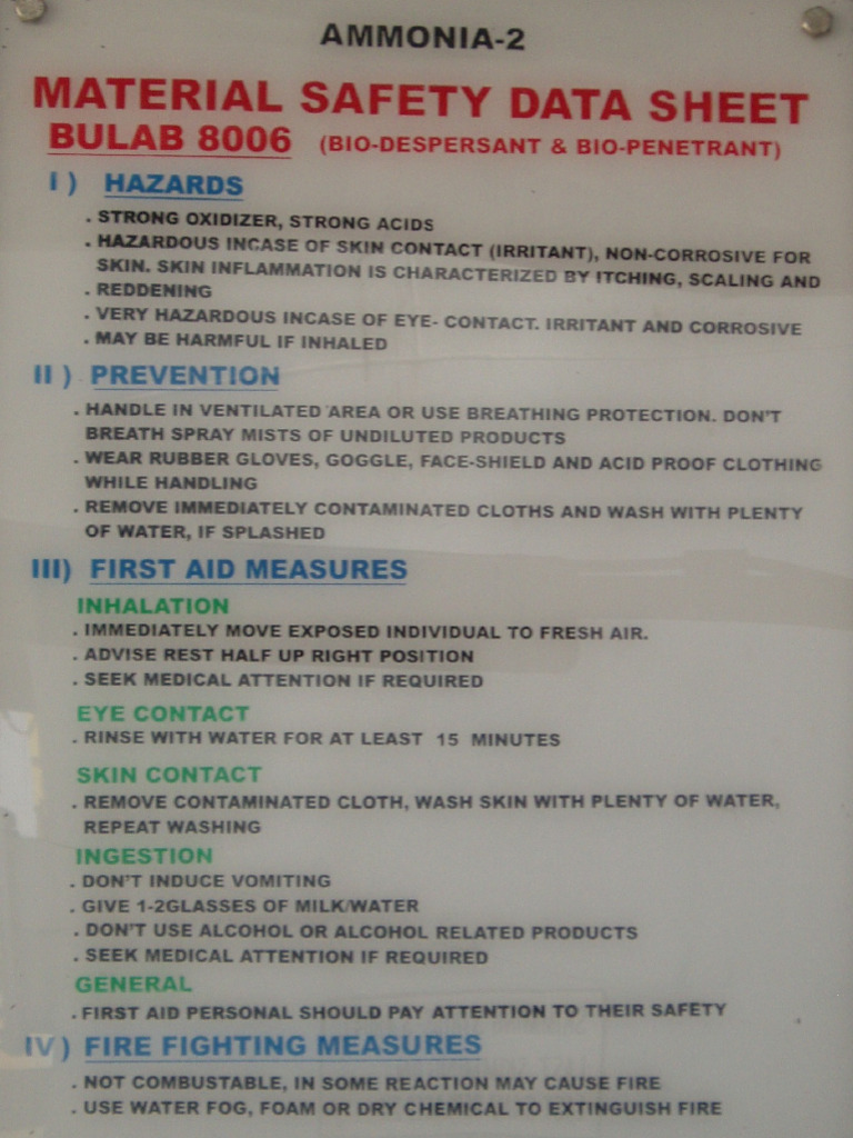 9-MSDS (Bulab-8006) Brief | PDF
