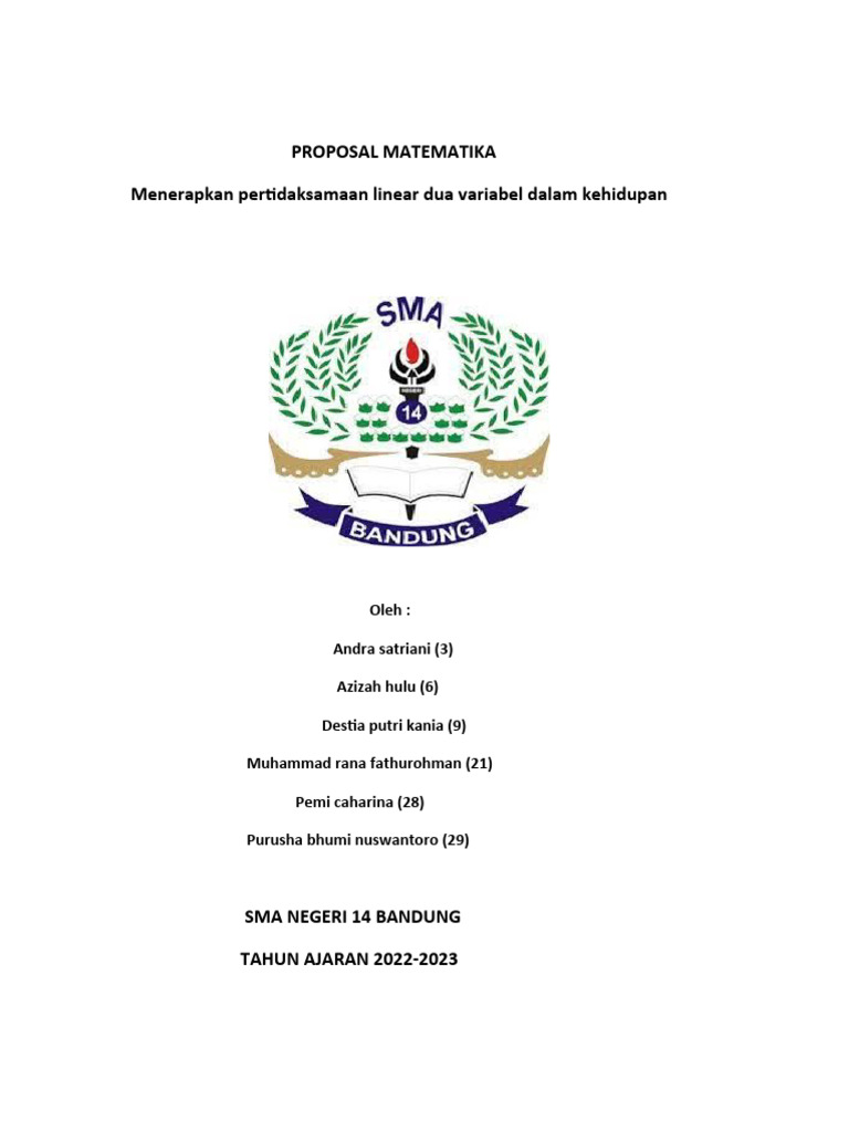 Proposal Matematika | PDF