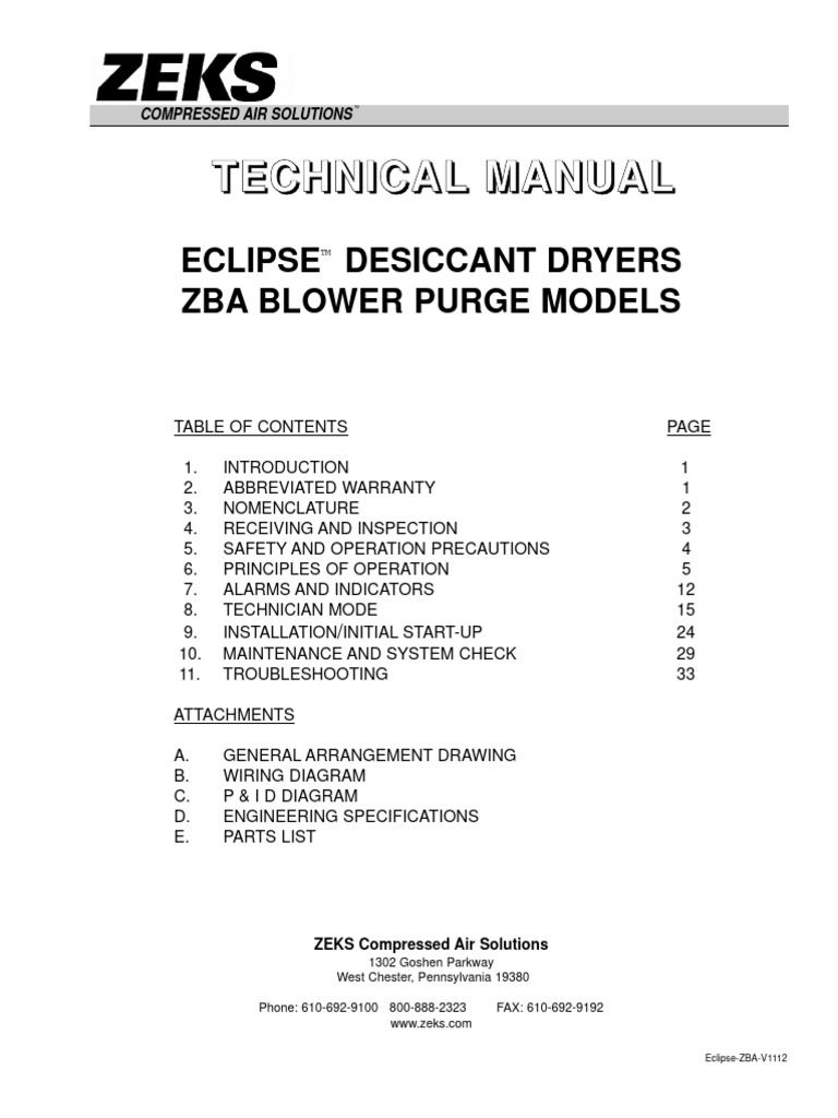 ZEKS Eclipse ZBA 150-8000 (V1112) | PDF