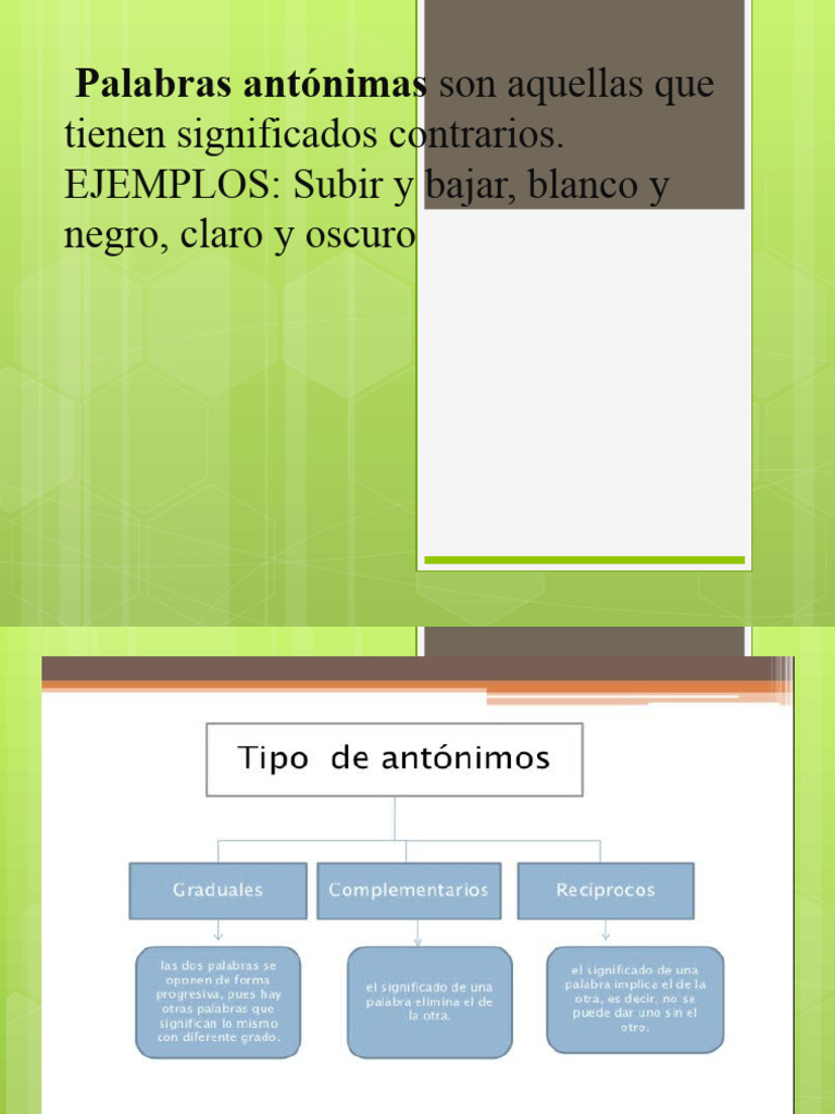 Tipos y Ejemplos de Antónimos | PDF