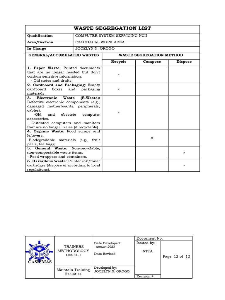 12 Waste Segregation | PDF