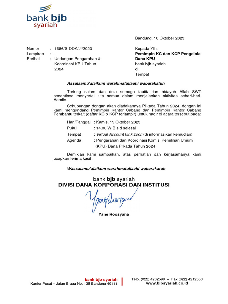 Undangan Koordinasi KPU 2024 | PDF