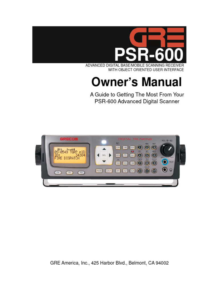 PSR-600 Manual | PDF | Image Scanner | Radio