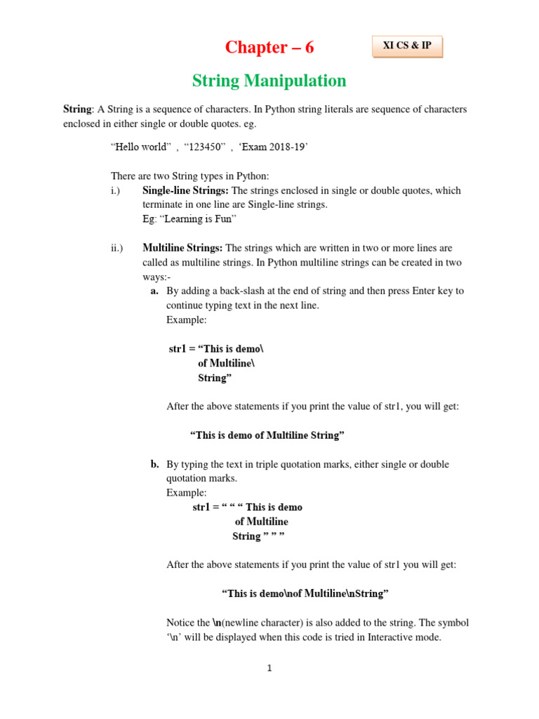 06 String Manipulation 2023-24 | PDF | String (Computer Science) | Computer Programming