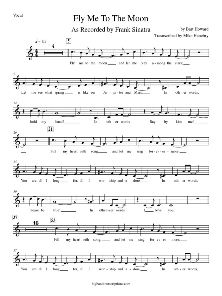 Fly Me To The Moon (Sinatra) | PDF