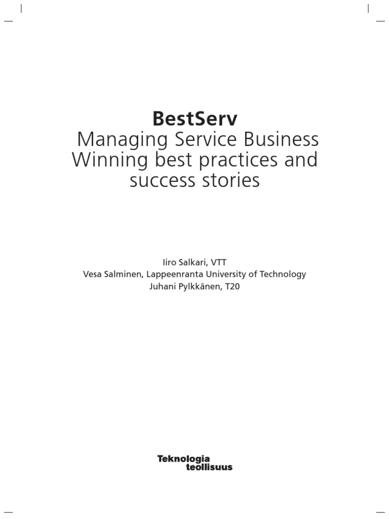 Bestserv Managing Service Business | PDF | Business Model | Strategic ...