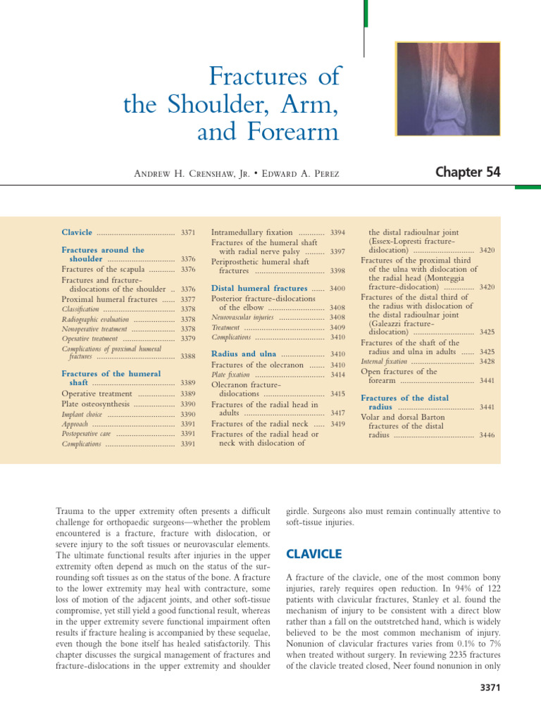 Fracture of The Shoulders Arm and Forearm Campbells-Operative-Orthopaedics-11th | PDF