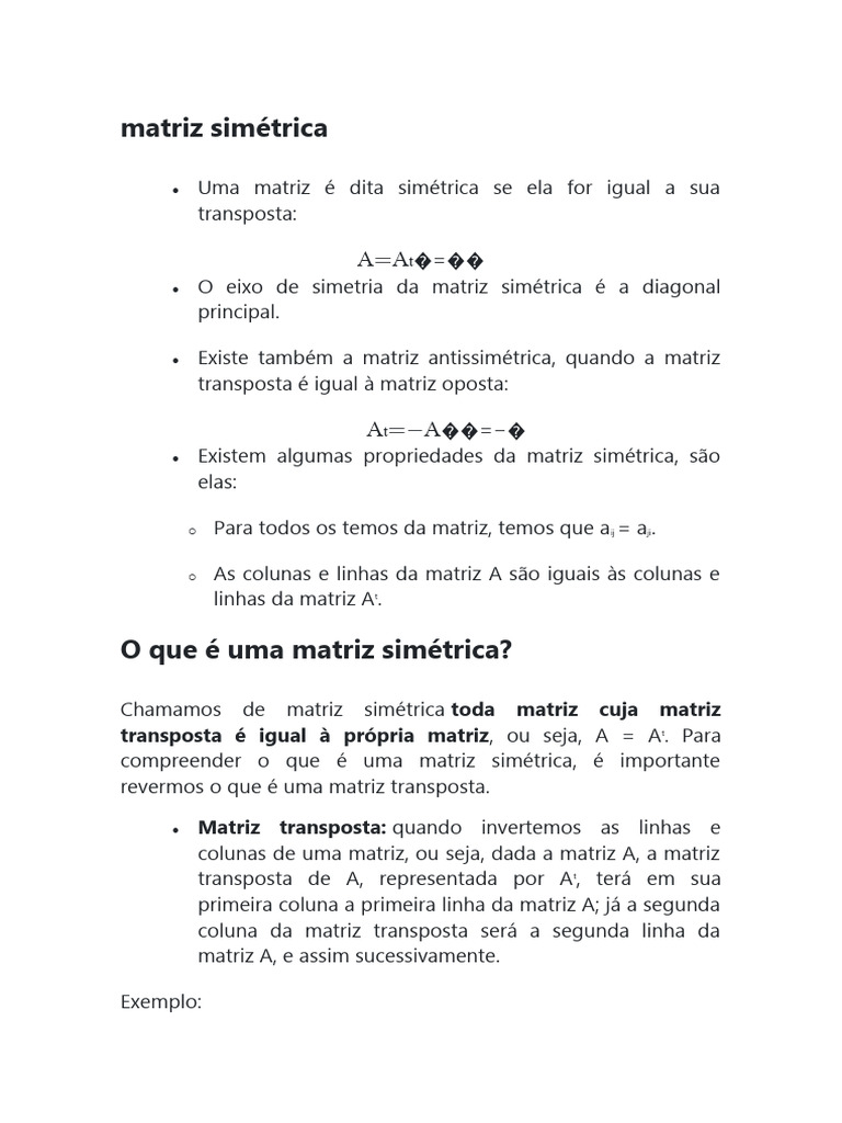 Matriz Simétrica | PDF