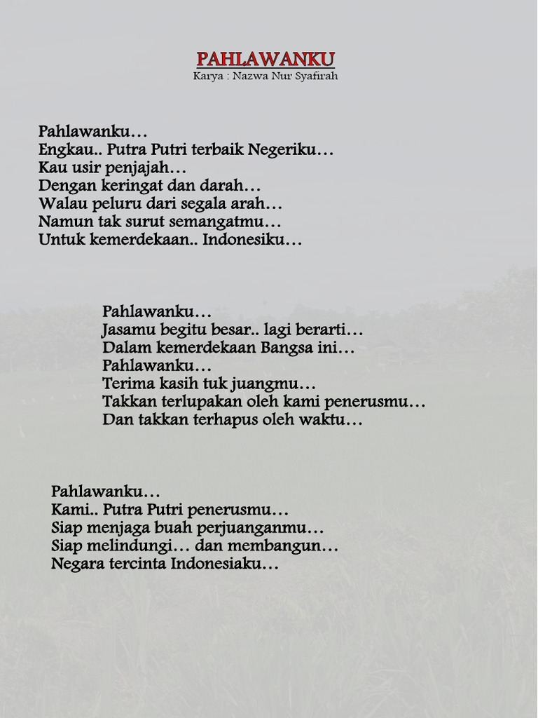Puisi Pahlawanku | PDF