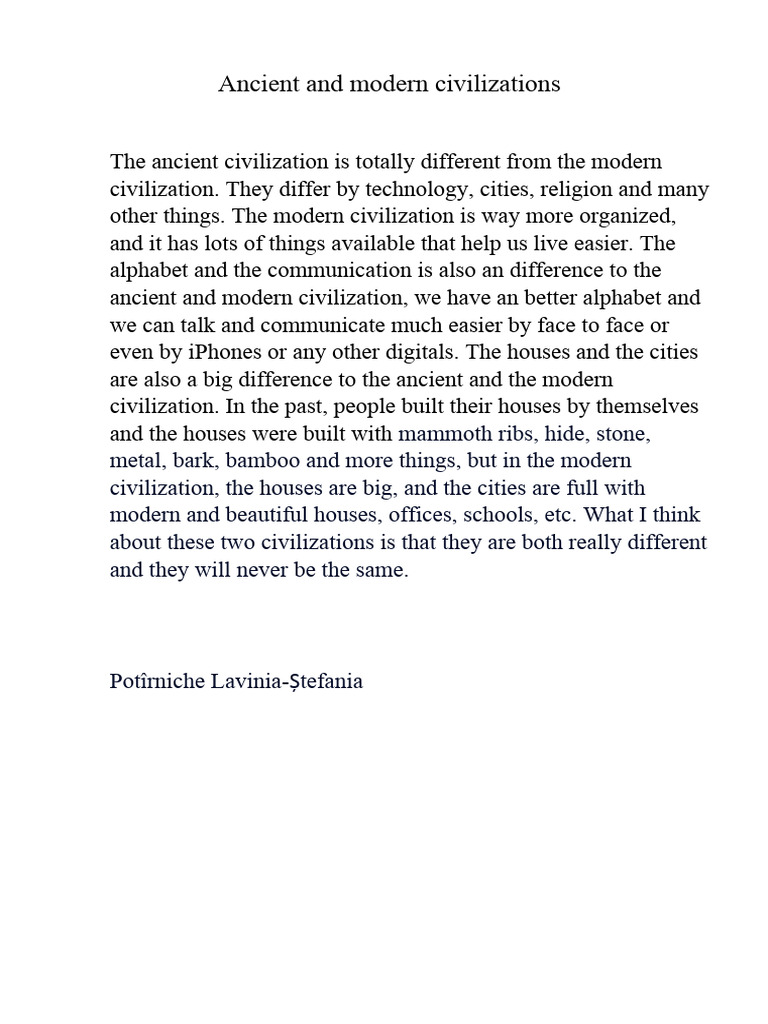 Ancient and Modern Civilizations | PDF