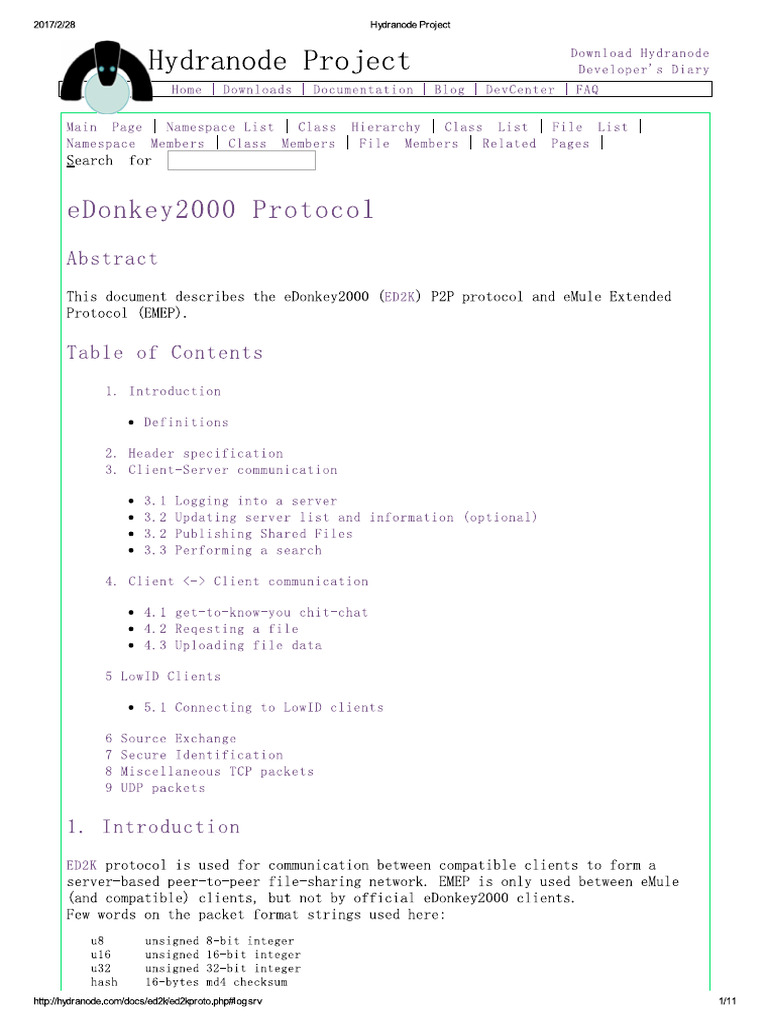 Hydranode Project - eDonkey2000 Protocol | PDF