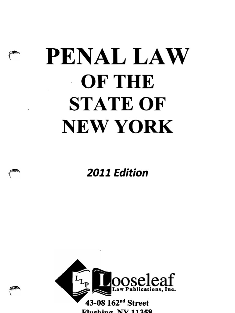 Penal Law of The State of New York | PDF | Burglary | Recklessness (Law)