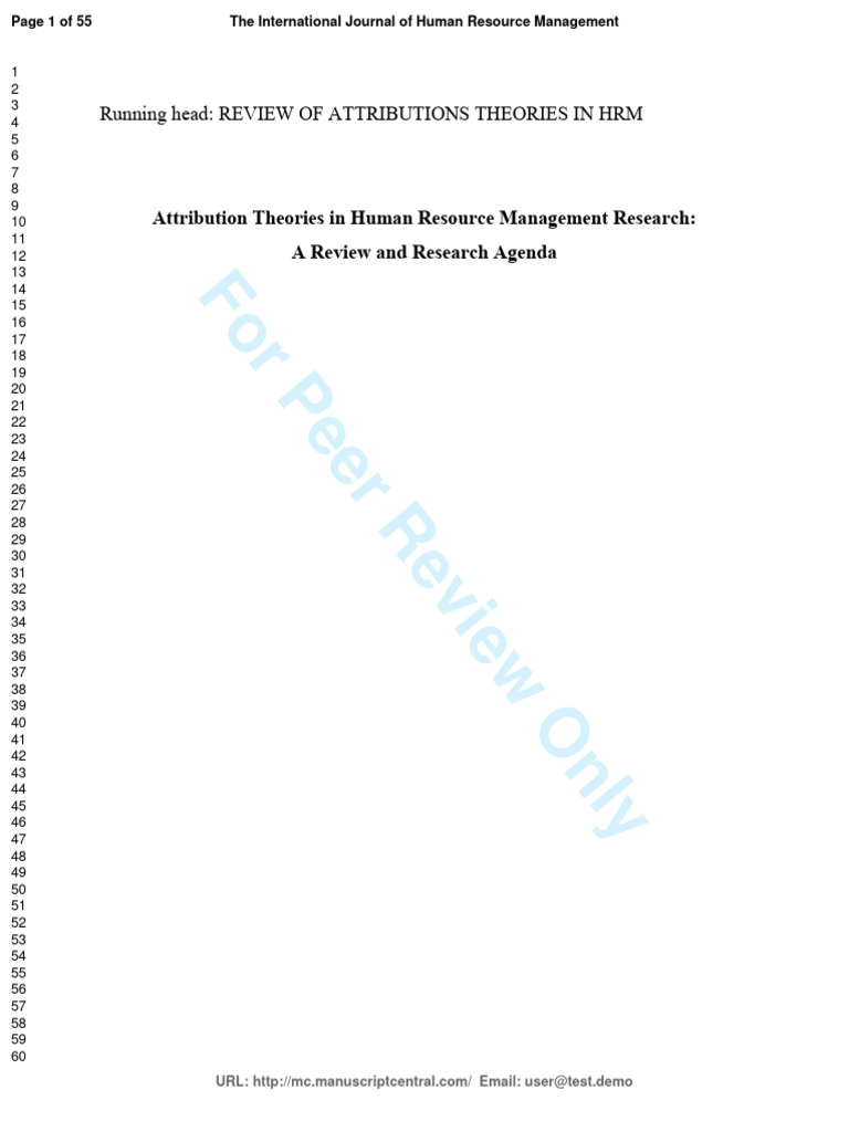 HR Attribution Theories Review | PDF