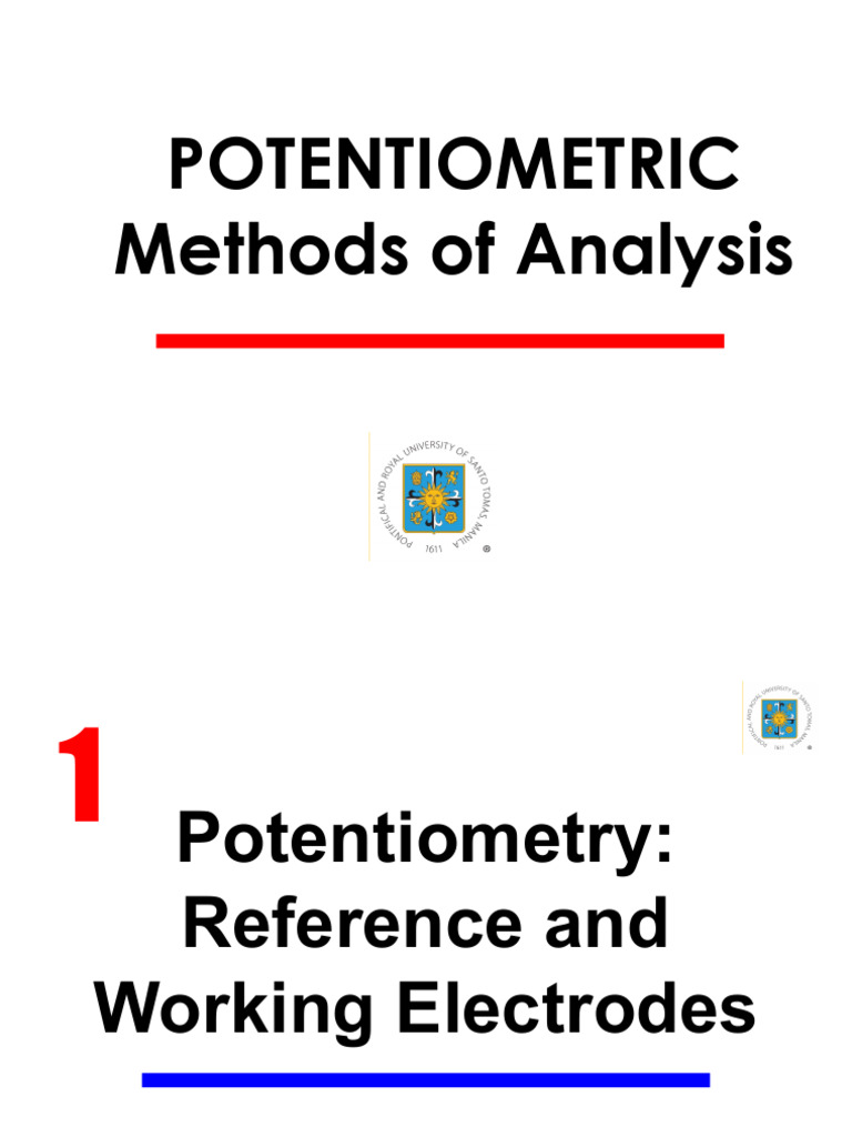 1 Introduction Potentiometry With Reference and Indicator Electrodes ...