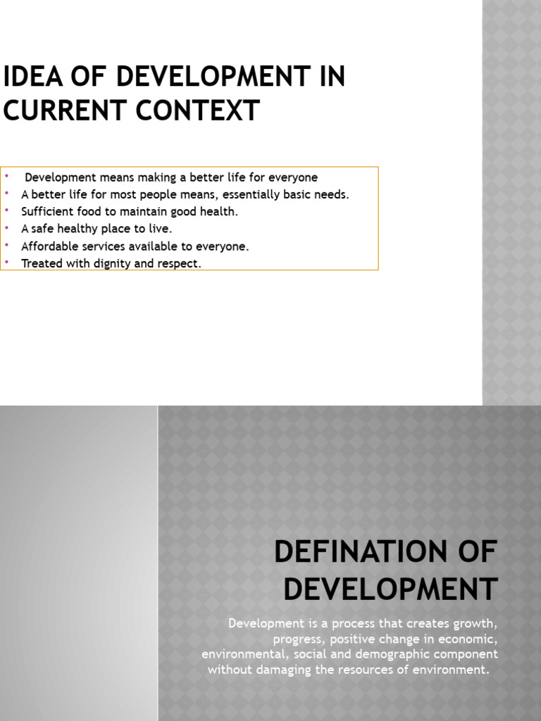 Idea of Development in Current Context by Mamta | PDF | Sustainability ...