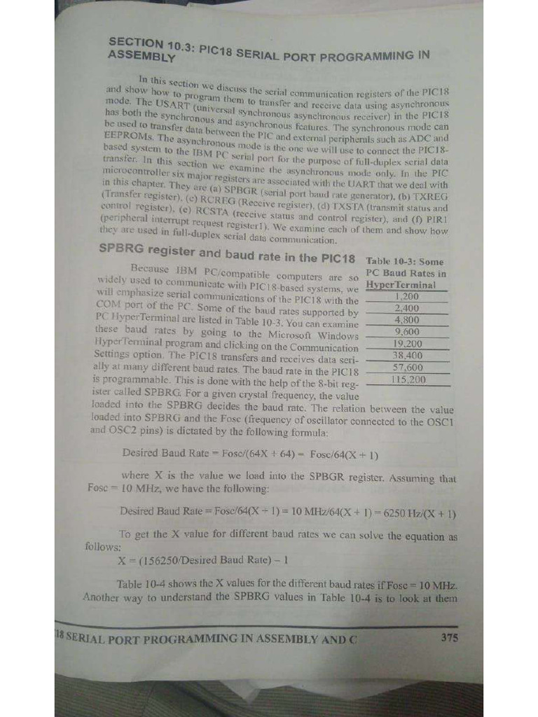 PIC Serial Communication | PDF