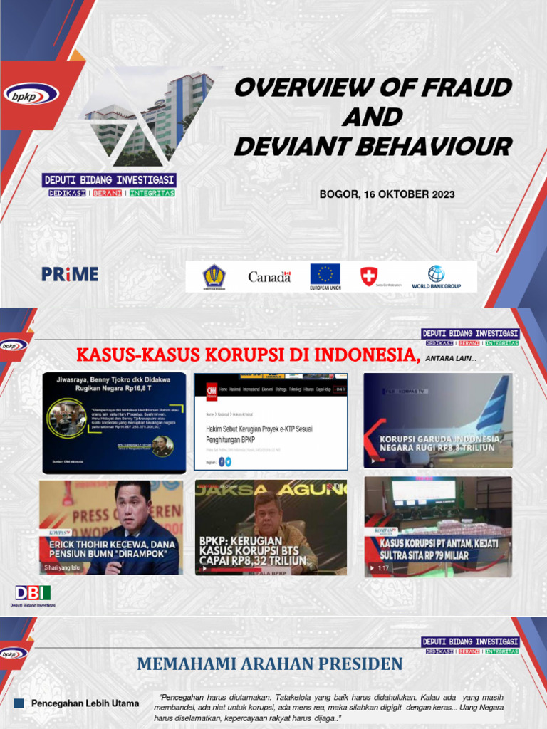 BPKP - Overview of Fraud and Deviant Behavior | PDF