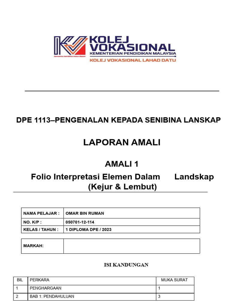Folio Amali 1 Omar | PDF