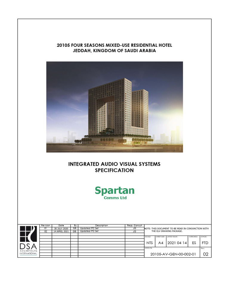 FS Hotel Jeddah Corniche - Integrated Audio Visual Systems | PDF | Hdmi | Specification ...