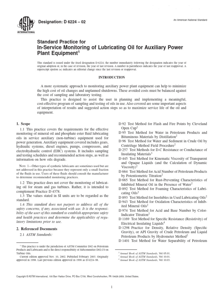 ASTM D6224 Eksploataciono Praćenje Ulja | PDF | Motor Oil | Lubricant