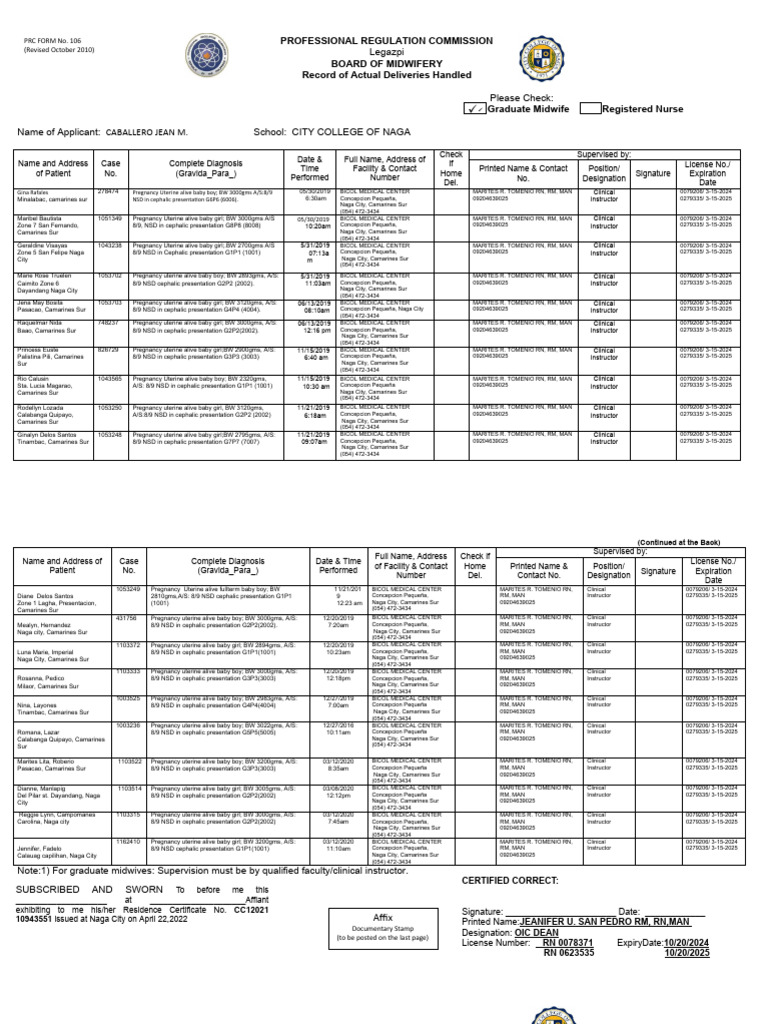 Caballero PRC | PDF | Childbirth | Midwife