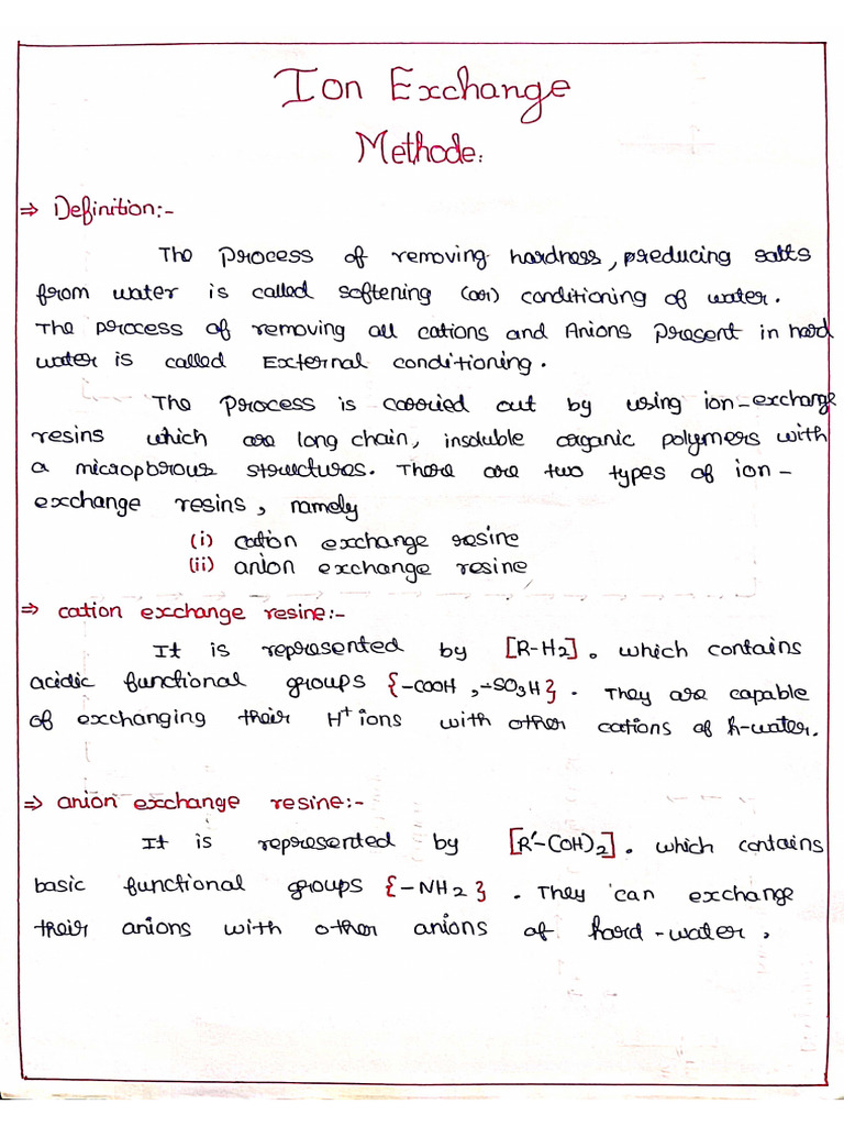 Chem Assignment - Ion Exchange Method - A.madhavan Shree - VLSI | PDF