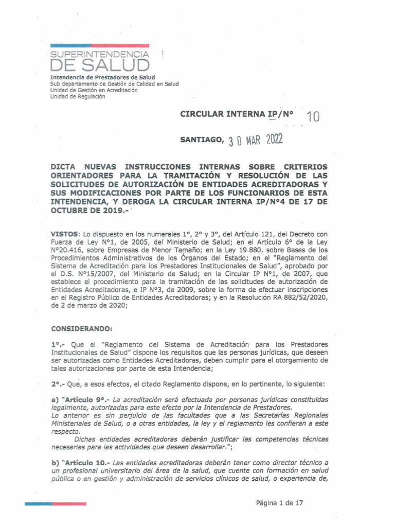 Circular Interna IP N°10 (1) NNN | PDF