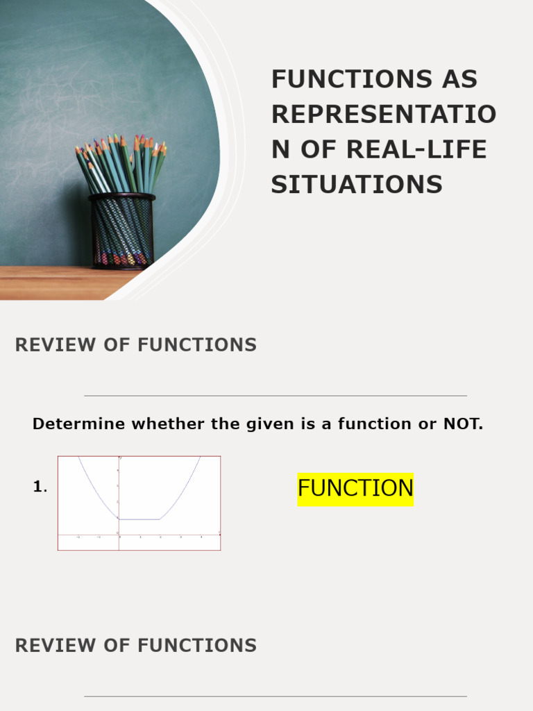 Lesson 2 Functions As Representation of Real Life Situations | PDF ...