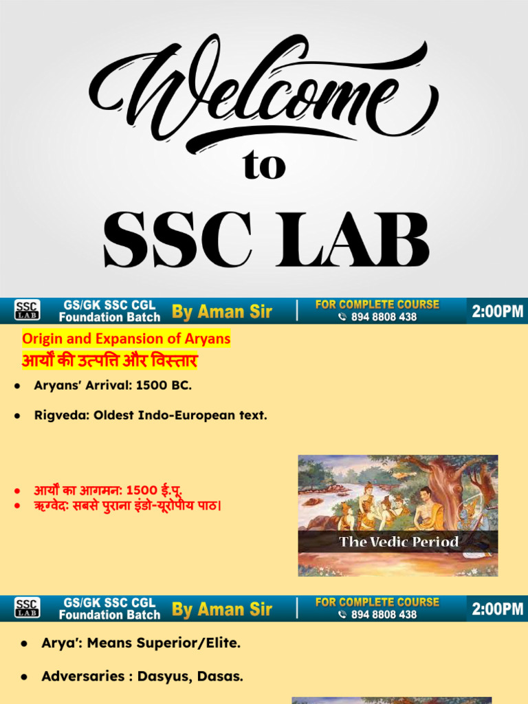 Foundation Course Ssc Cgl Vedic Period Part 1 Pdf
