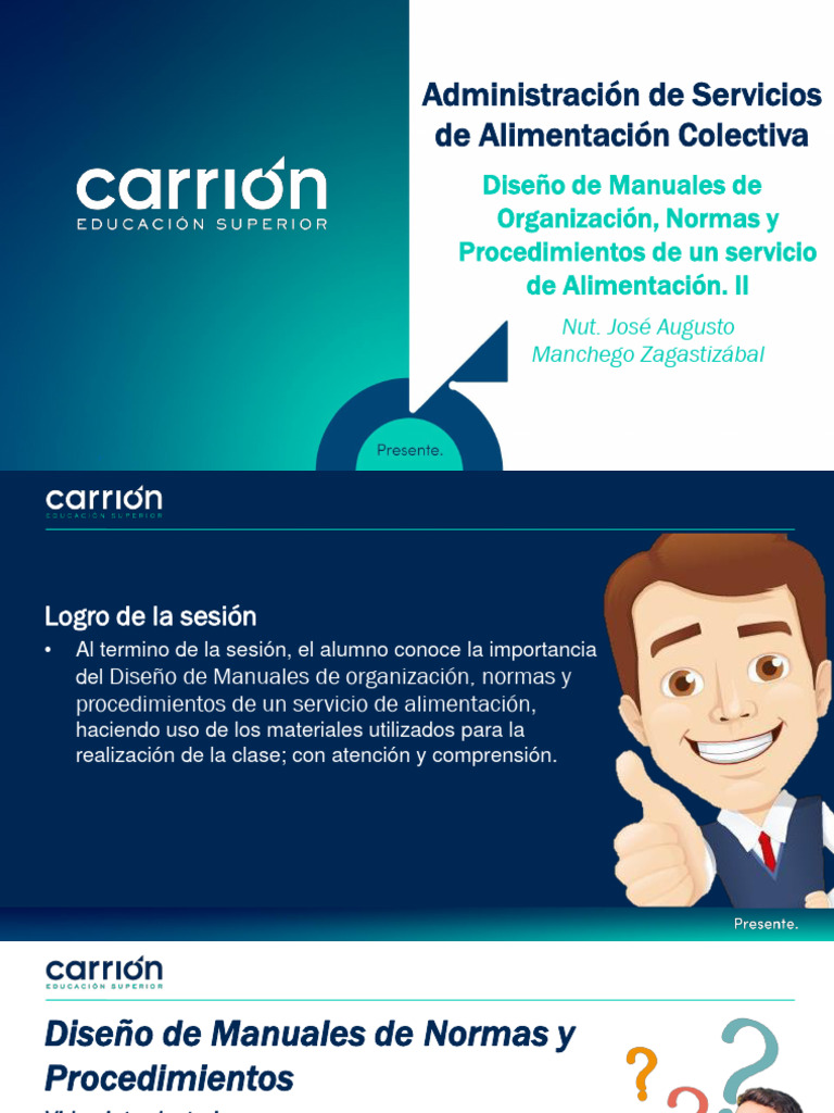 Clase Semana 9 Disen o de Man. Orga Norm y Proc Serv Alim. Ii | PDF ...