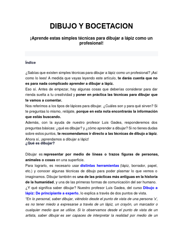 Tipos de Bocetos | PDF | Dibujo | Lápiz