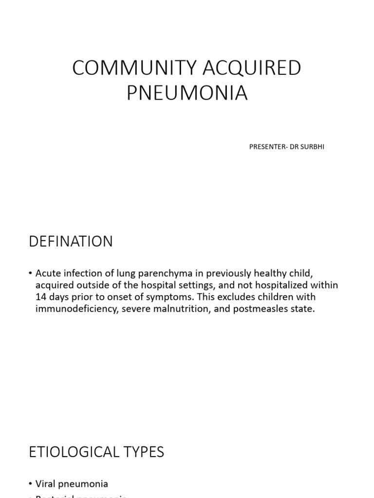 Community Acquired Pneumonia | PDF