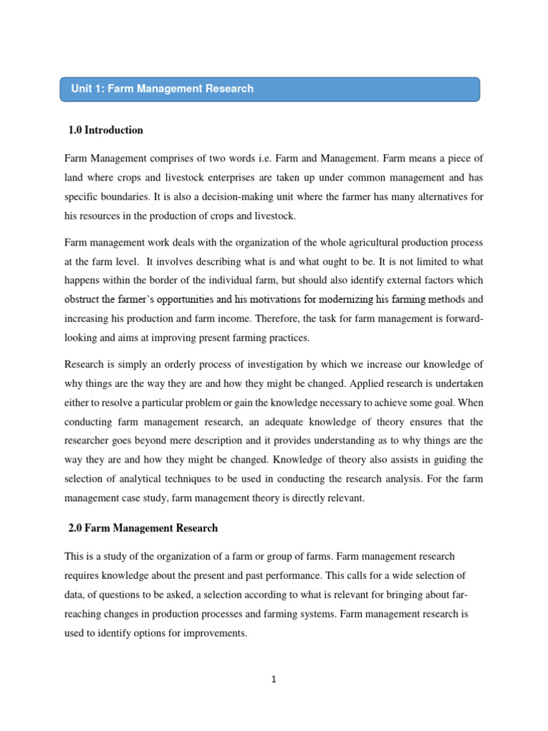 Farm Case Study Notes | PDF