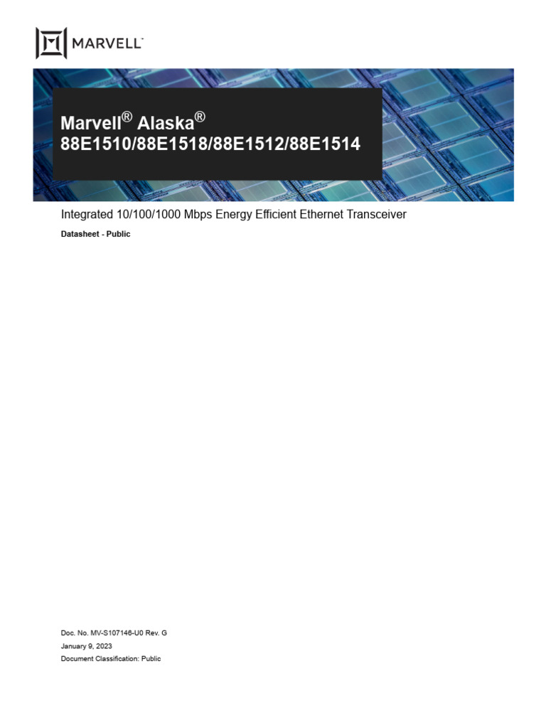 Marvell Ethernet Phys Alaska 88e151x Datasheet | PDF | Ethernet | Data Transmission