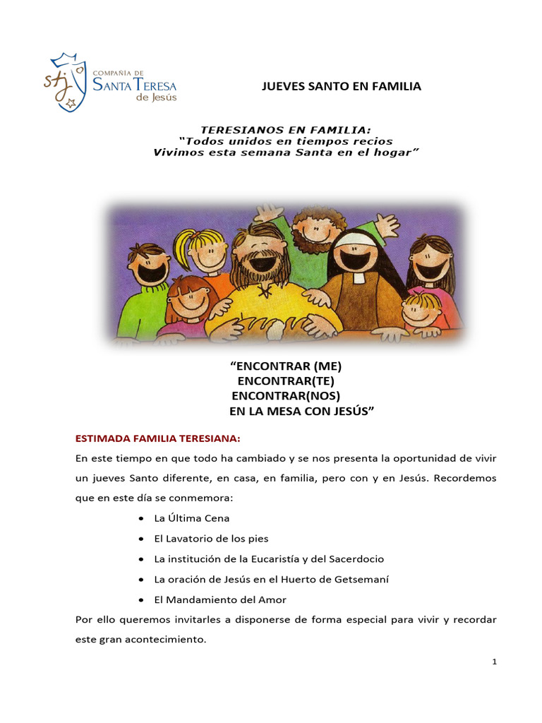 Guion Celebracion de Jueves Santo | PDF | Cocina, comidas y vino