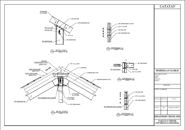 Detail Dan Potongan Atap 2-2 | PDF