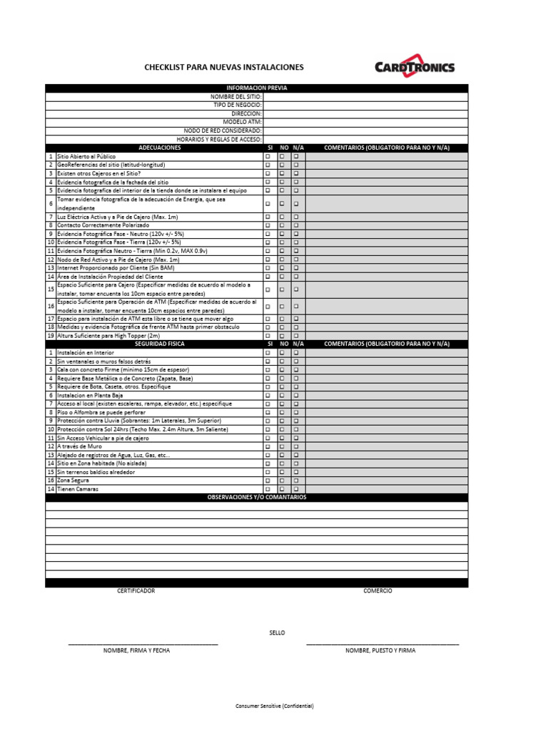 Checklist General 3.2 | PDF