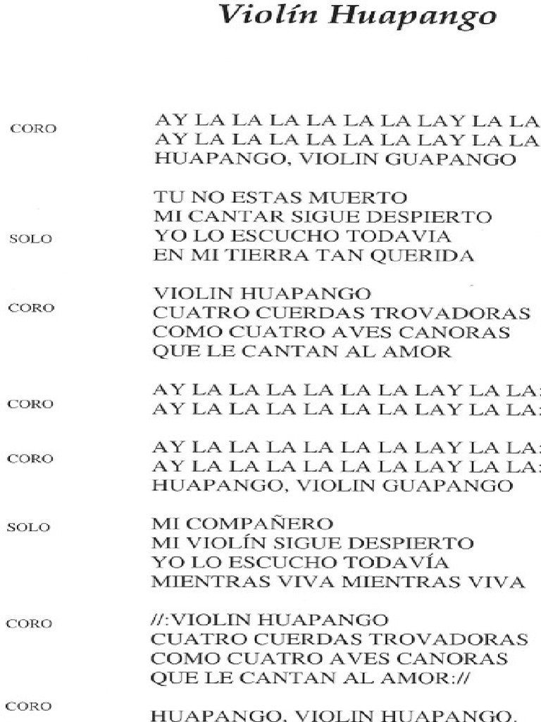 Violin Huapango-Letras | PDF