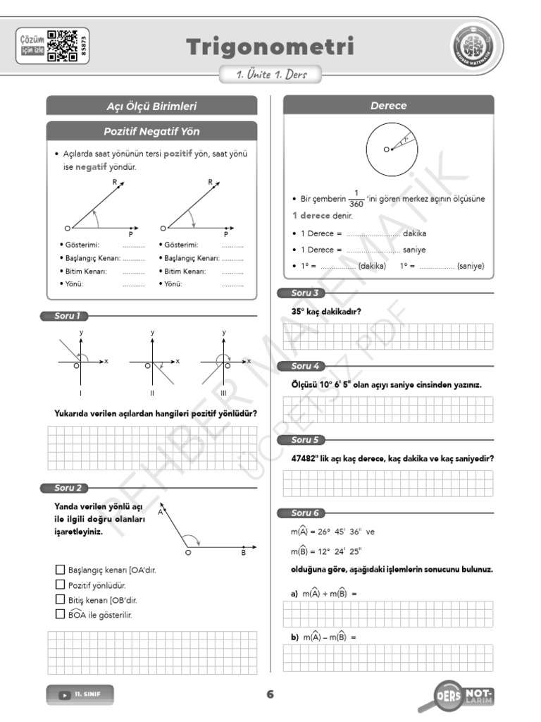 01_DERS_11 SINIF MATBOOK TRİGONOMETRİ | PDF