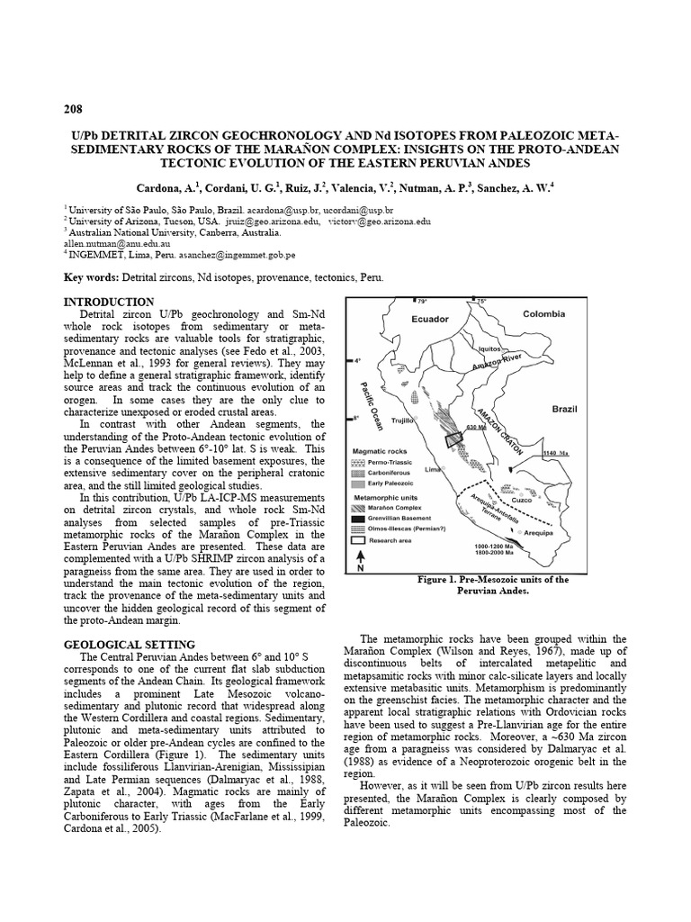 Marañon Complex. Cardona 2006 | PDF | Earth Sciences | Geology