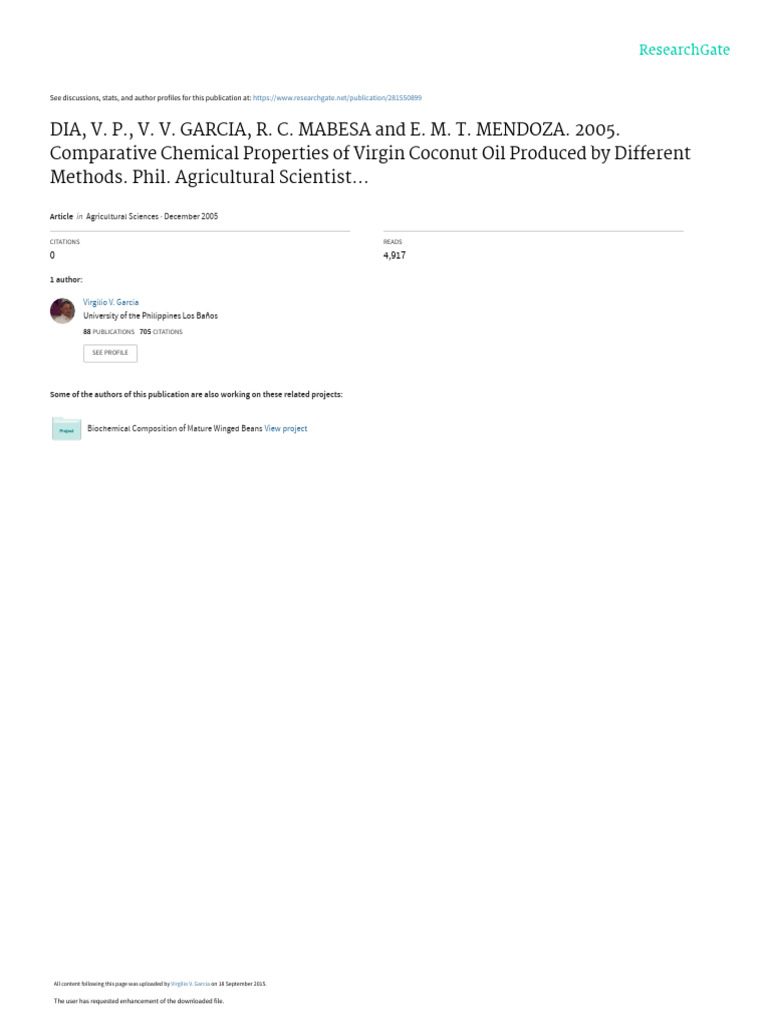 Process Selection - Characteristics of Virgin Coconut Oil (Wet & Dry ...