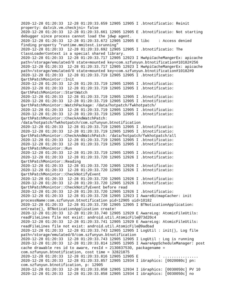 BTNotification Log | PDF | Java (Programming Language) | Android ...