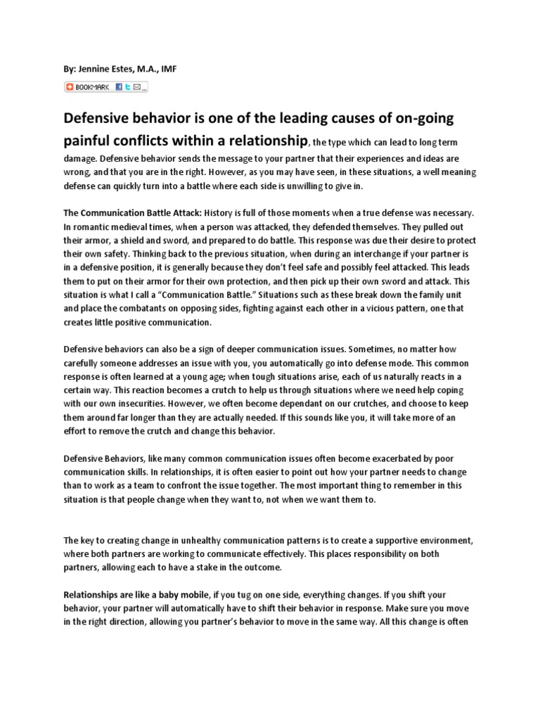 Defensive Behaviours | PDF | Psychological Trauma | Emotions