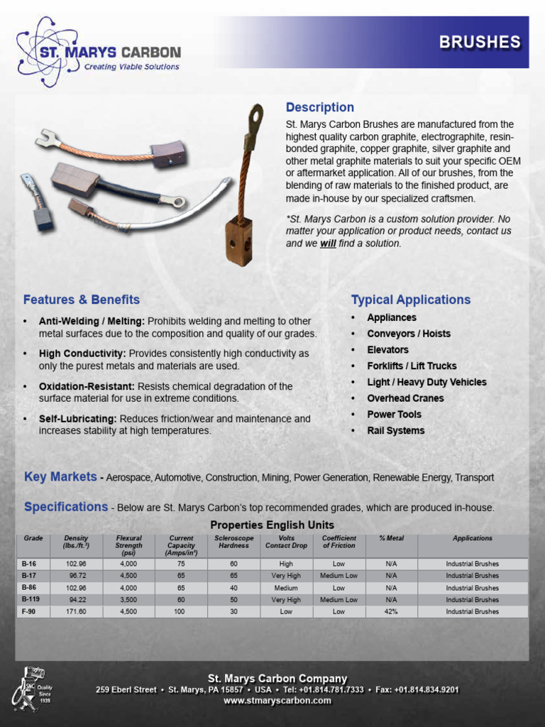SMC Flyer Standard Industrial Brushes Flyer | PDF | Graphite | Carbon