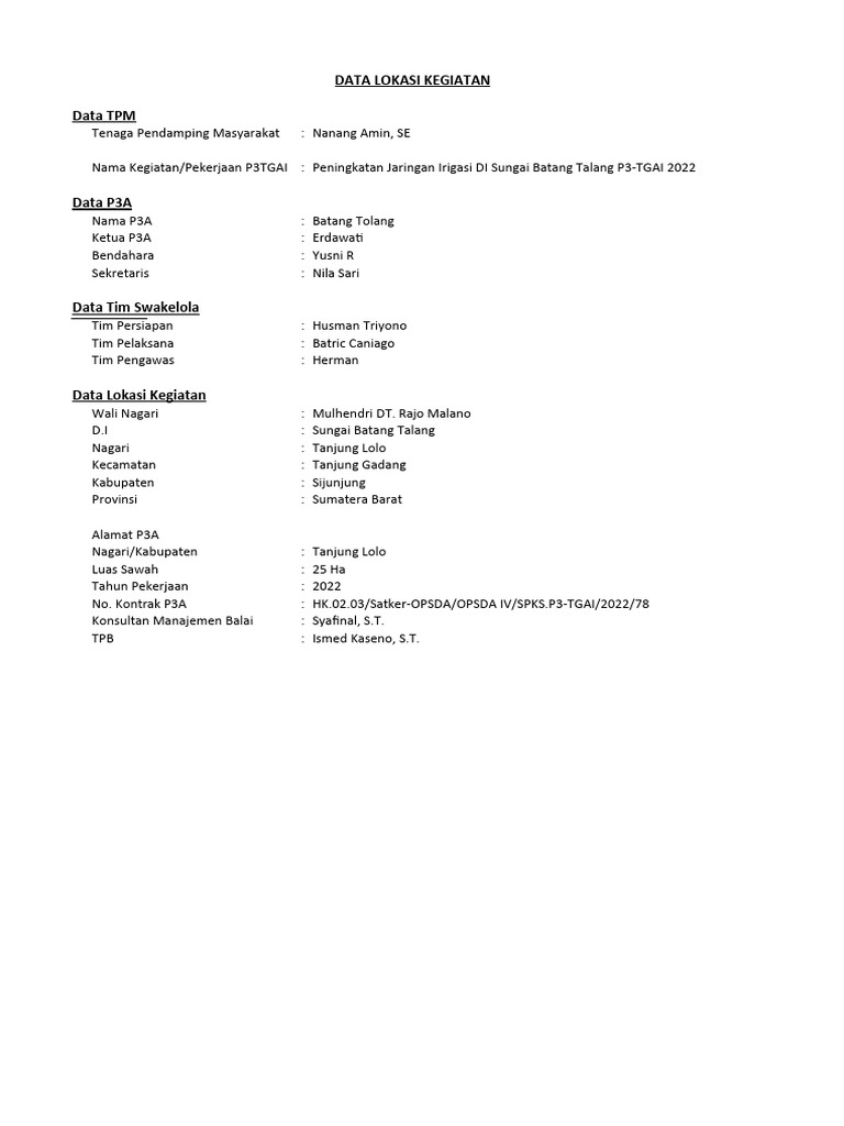 Rab P3a Tolang | PDF