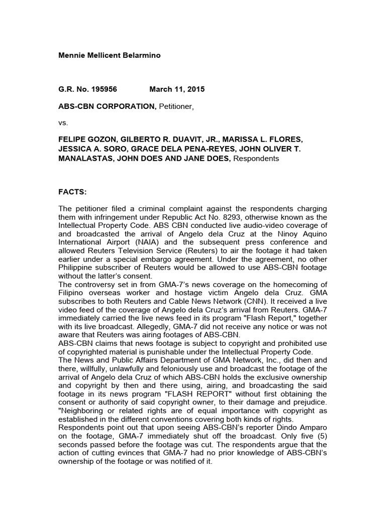 Abs CBN Corp V Gozon | PDF