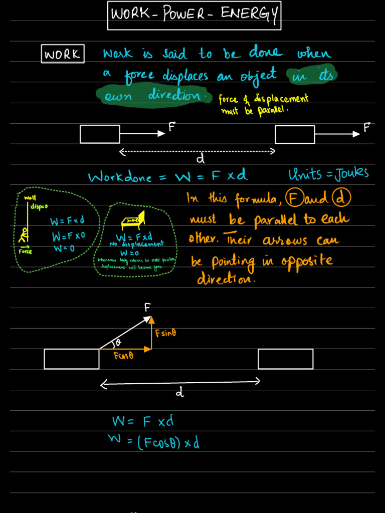 M1 Work Power Energy | PDF | Force | Potential Energy