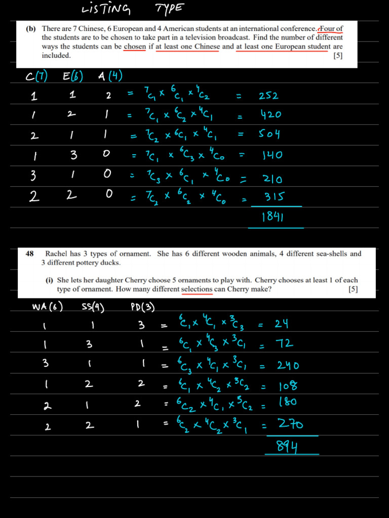 S1 Permutations and Combinations | PDF