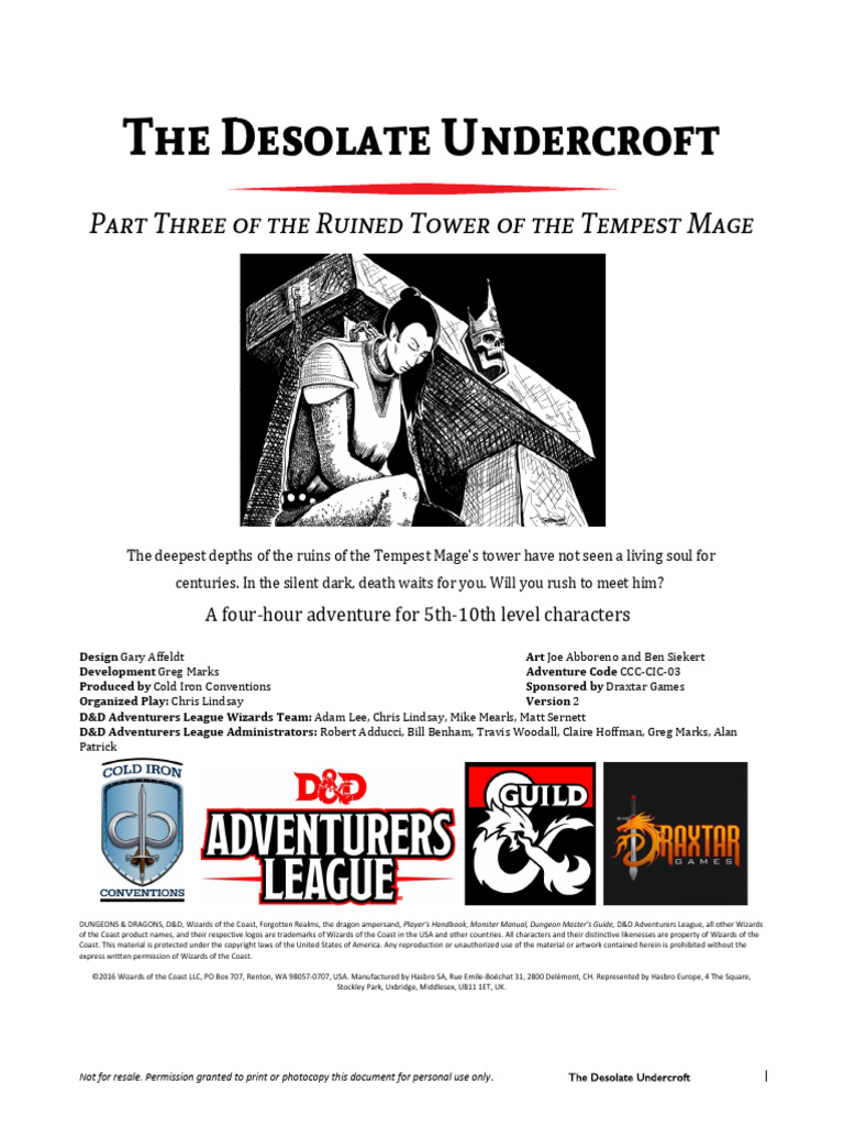 CCC-CIC-03 - The Desolate Undercroft | PDF